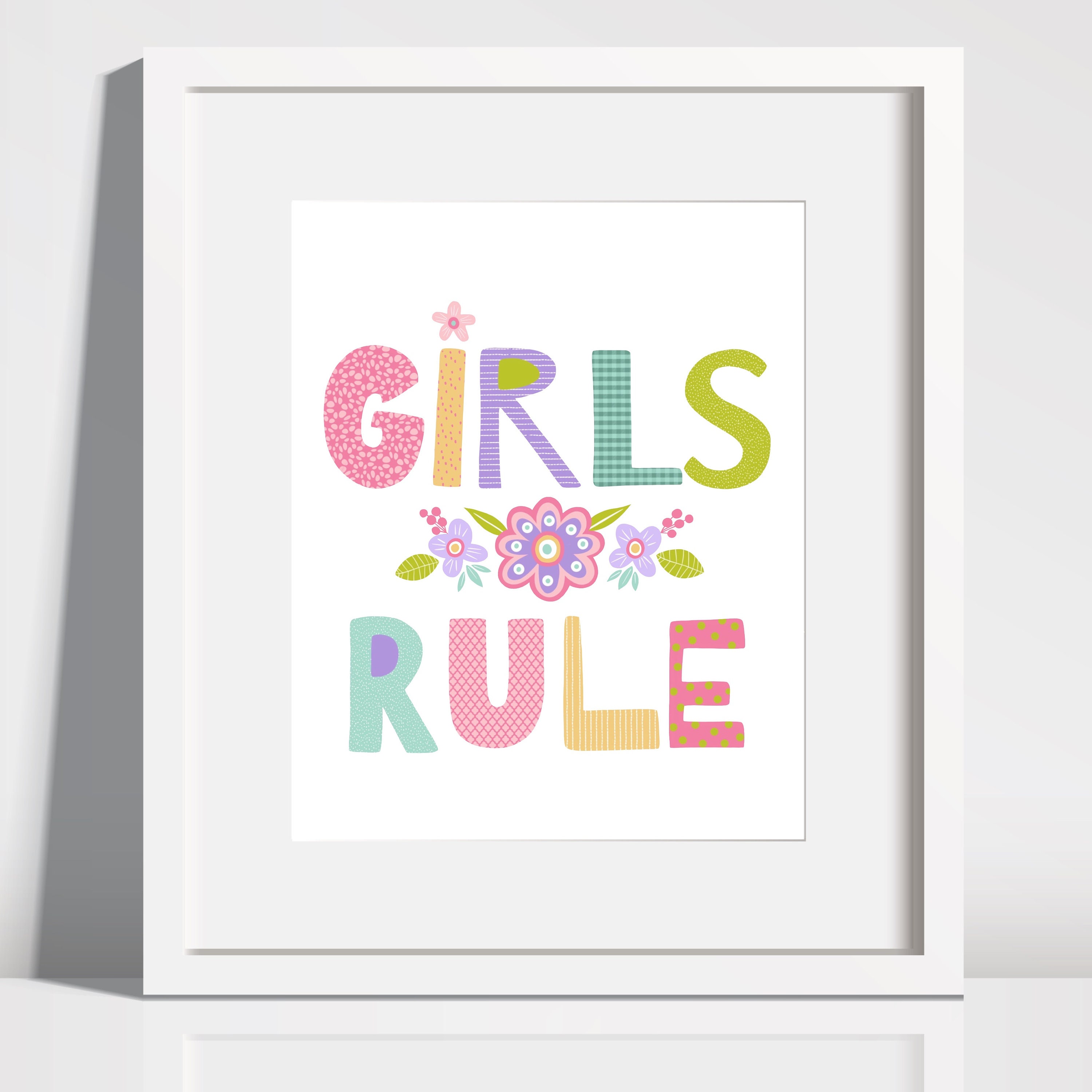 Girls Rule PNG Kids Nursery Art Sublimation Clipart Word Art ...