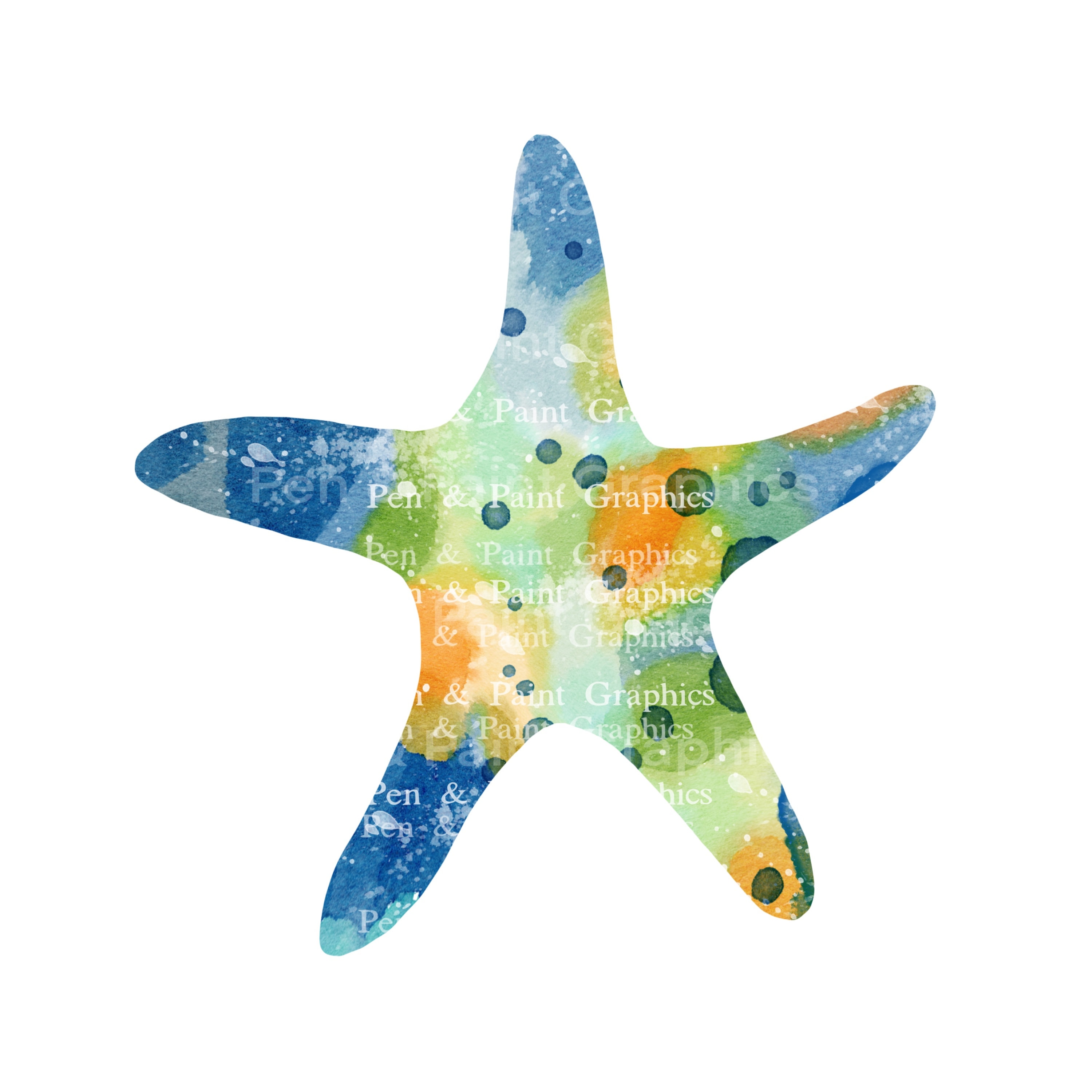 Watercolor Starfish PNG Clipart Graphic Art Sublimation Digital ...