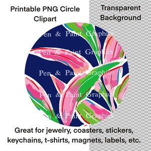 Preppy PNG Round Circle Clipart Transparent Floral Printable ...