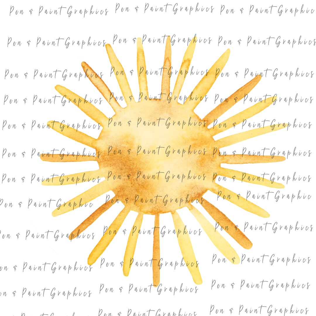Watercolor Sun Clipart Summer PNG Transparent Clipart Hand Painted ...