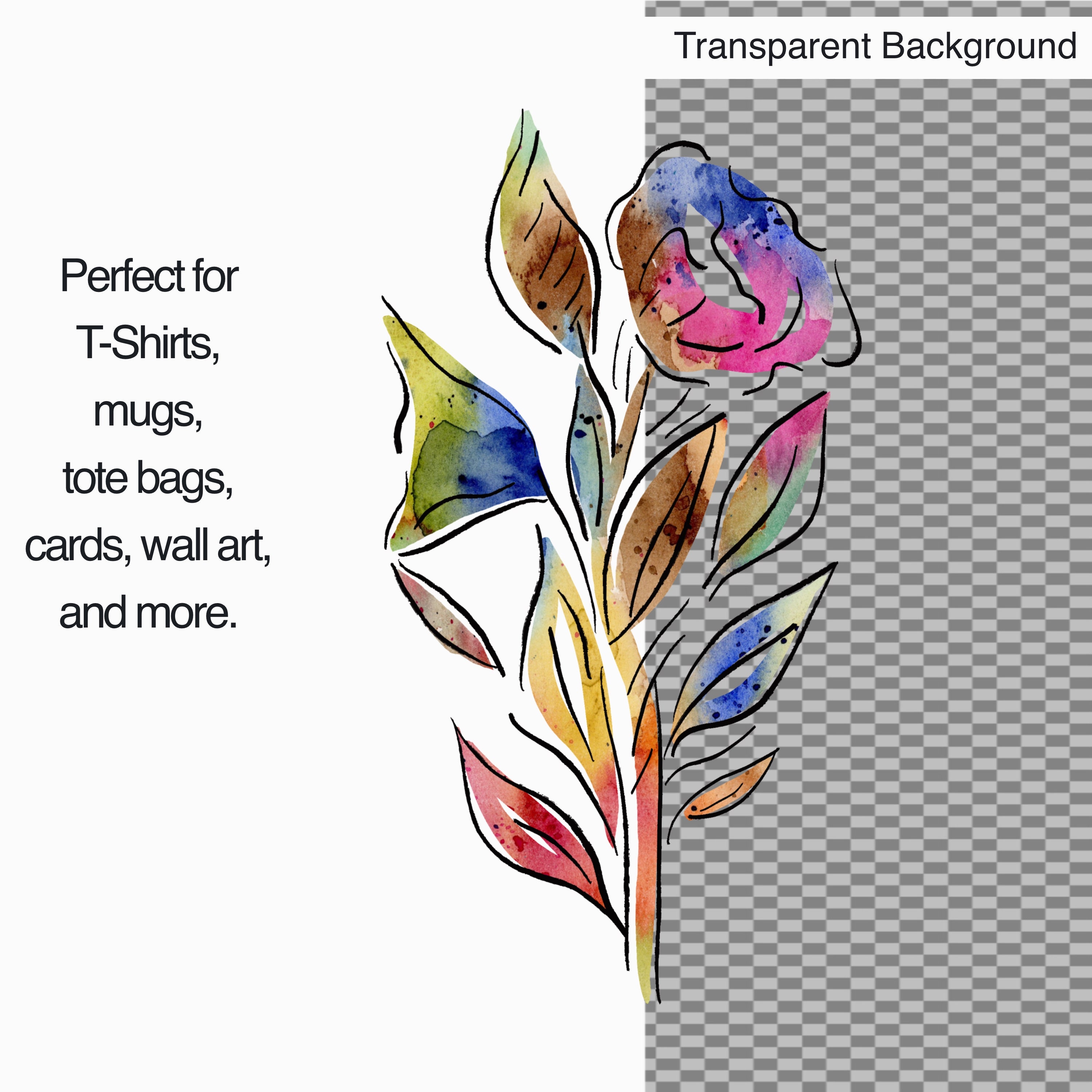 Watercolor Spring Floral PNG Clipart Graphic Art Sublimation Digital ...