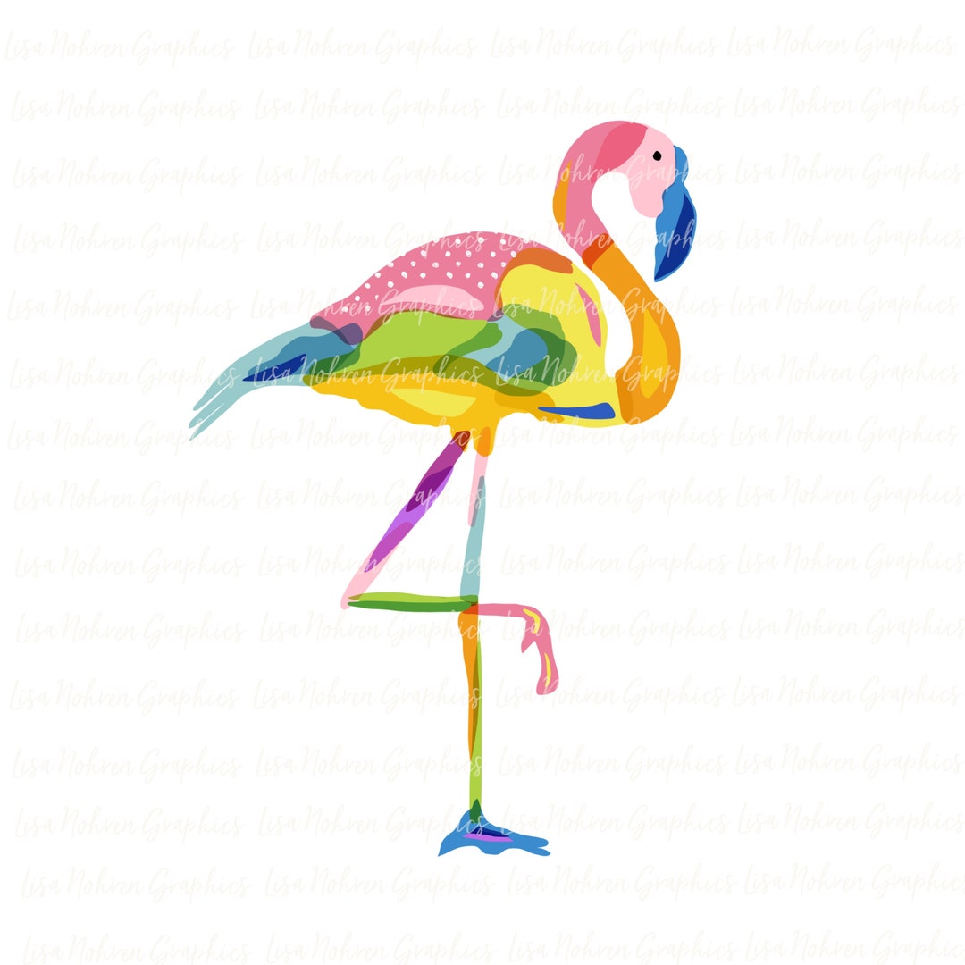 Colorful Flamingo Bird PNG Clipart Graphic Art Sublimation Digital ...