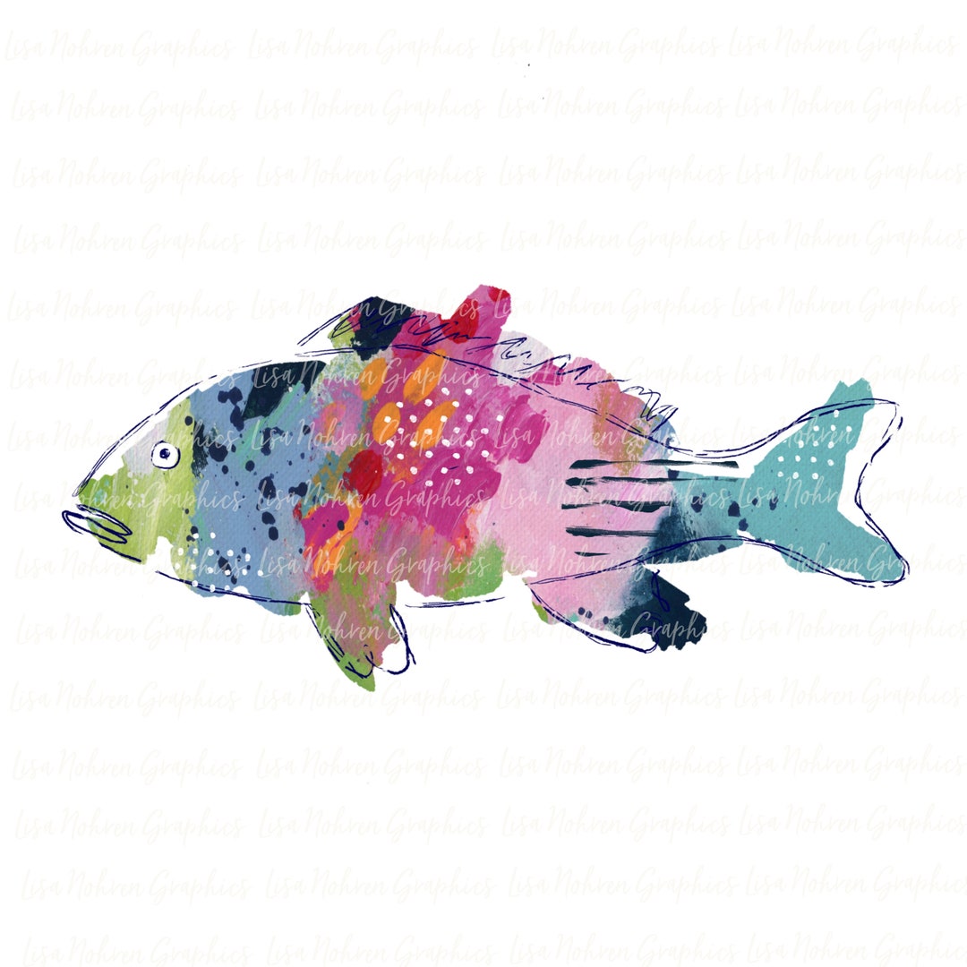 Colorful Abstract Fish Sea Life PNG Clipart Graphic Art Sublimation ...