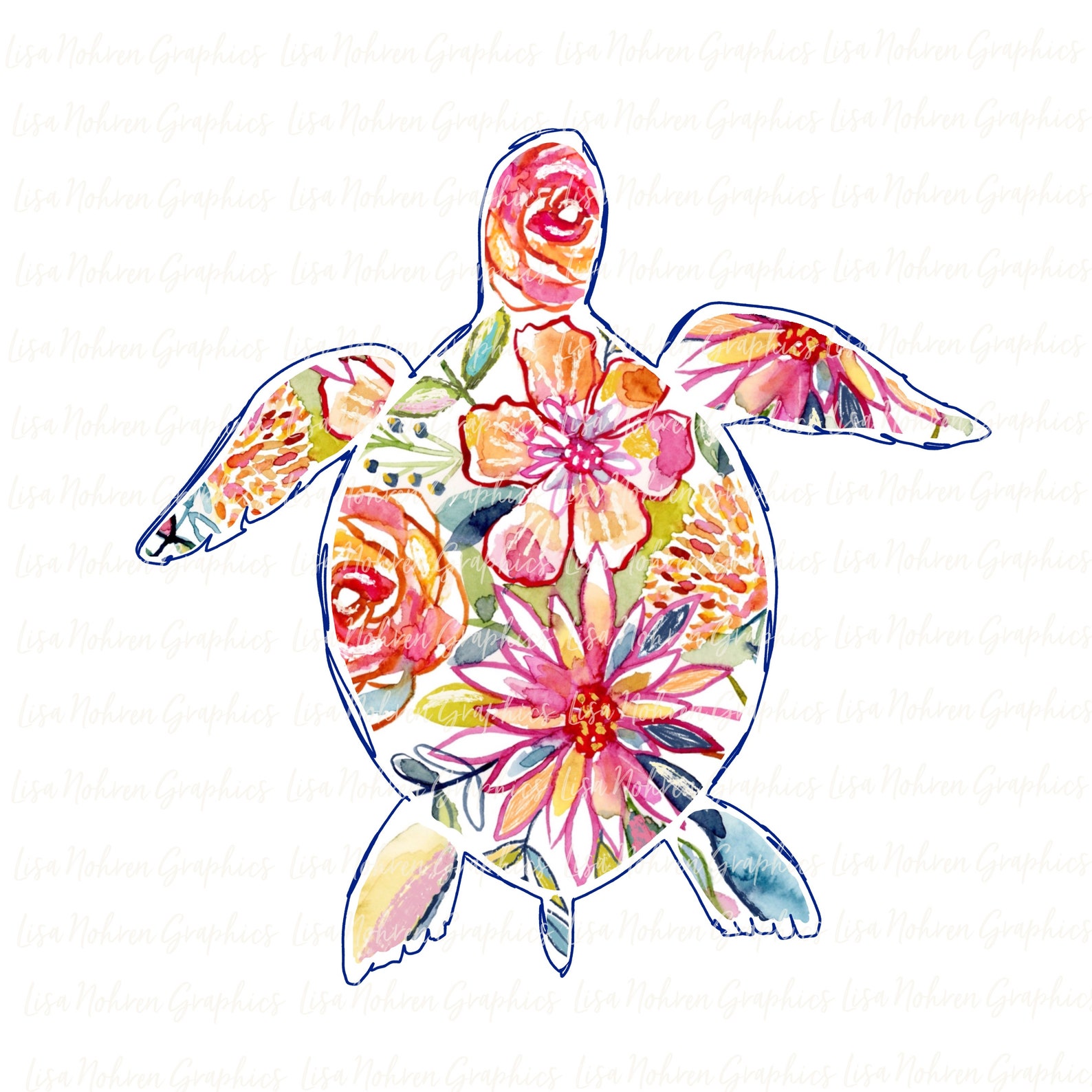 Watercolor Turtle Sea Life PNG Clipart Graphic Art Sublimation Digital ...