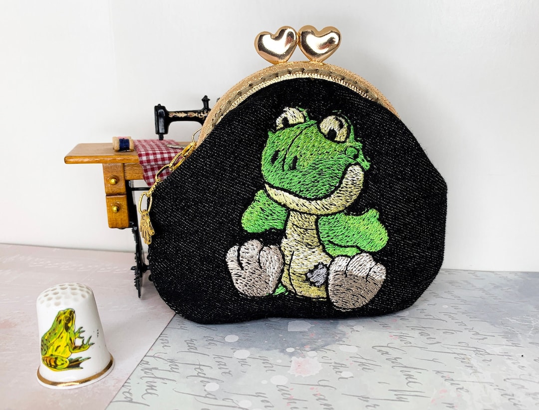 Cute Coin Purse Frog Wallet Machine Embroidery - Etsy