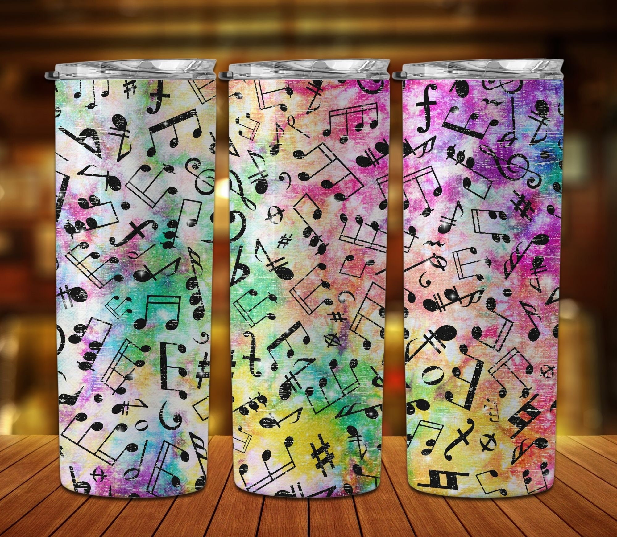 Music Note Tumbler Wrap Png Musical Notes Sublimation - Etsy