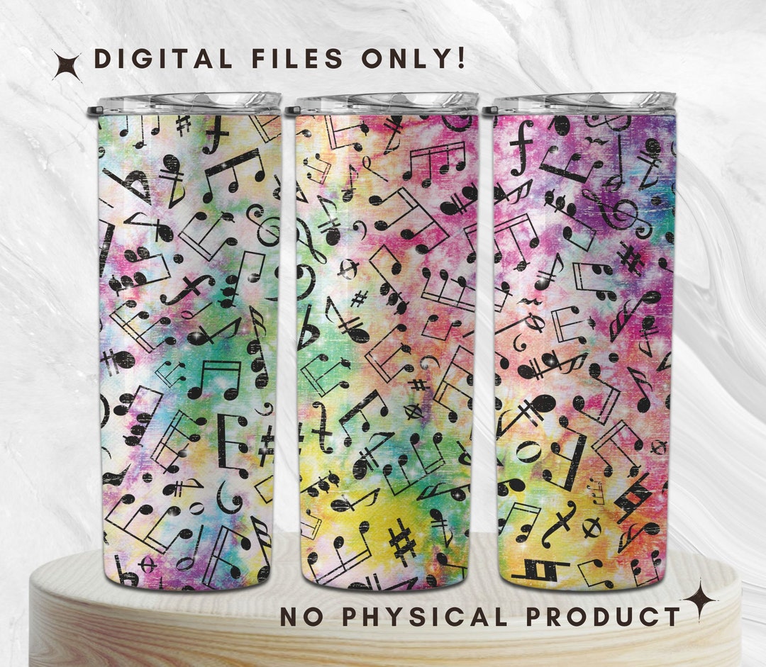 Music Note Tumbler Wrap Png Musical Notes Sublimation - Etsy
