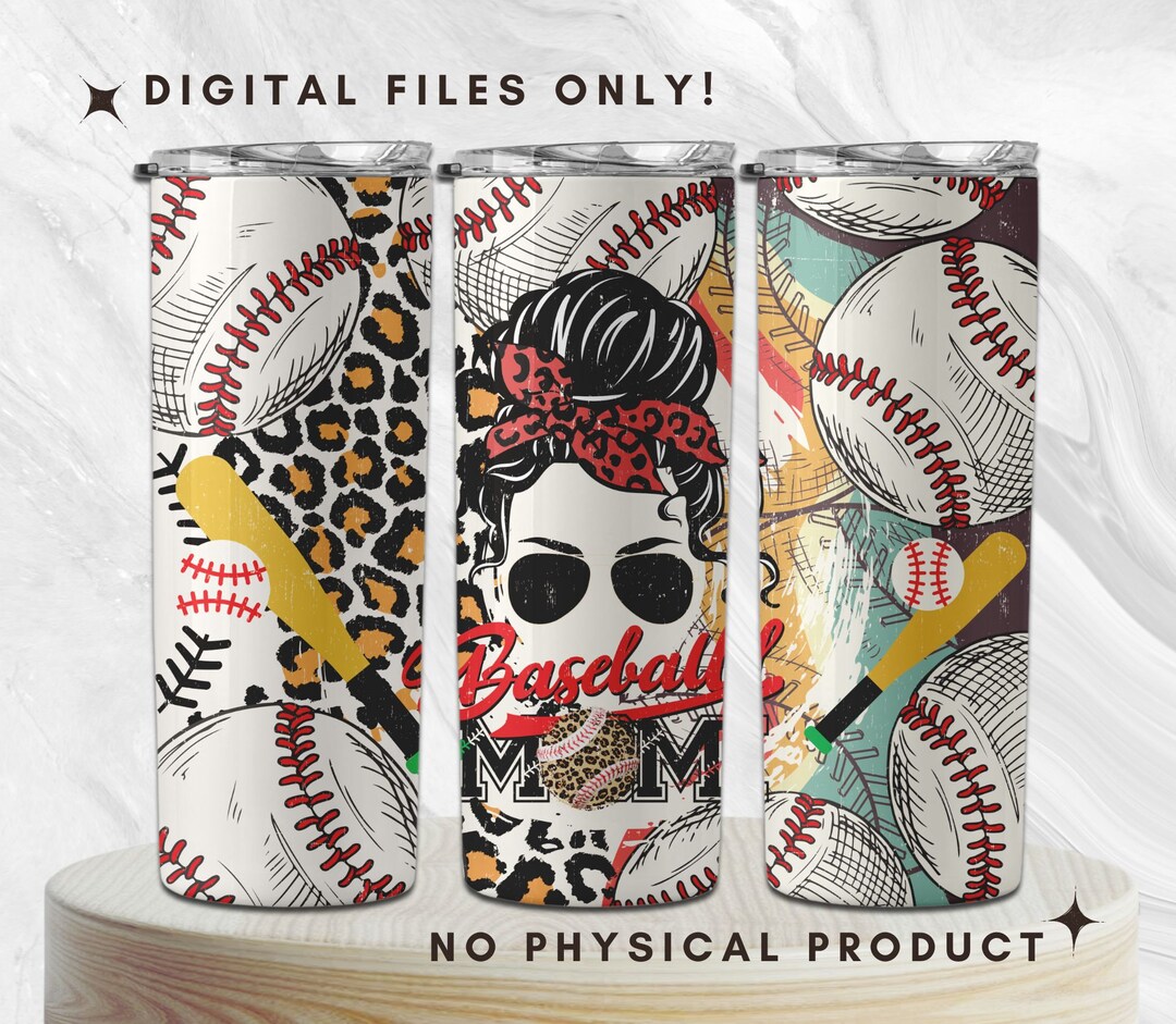 Baseball Mom Tumbler Wrap Leopard Mom Life Png Digital Download 20oz