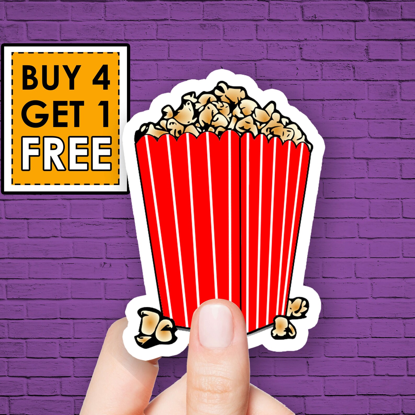 Popcorn Sticker Movie Sticker Trendy Cute Stickers Laptop | Etsy
