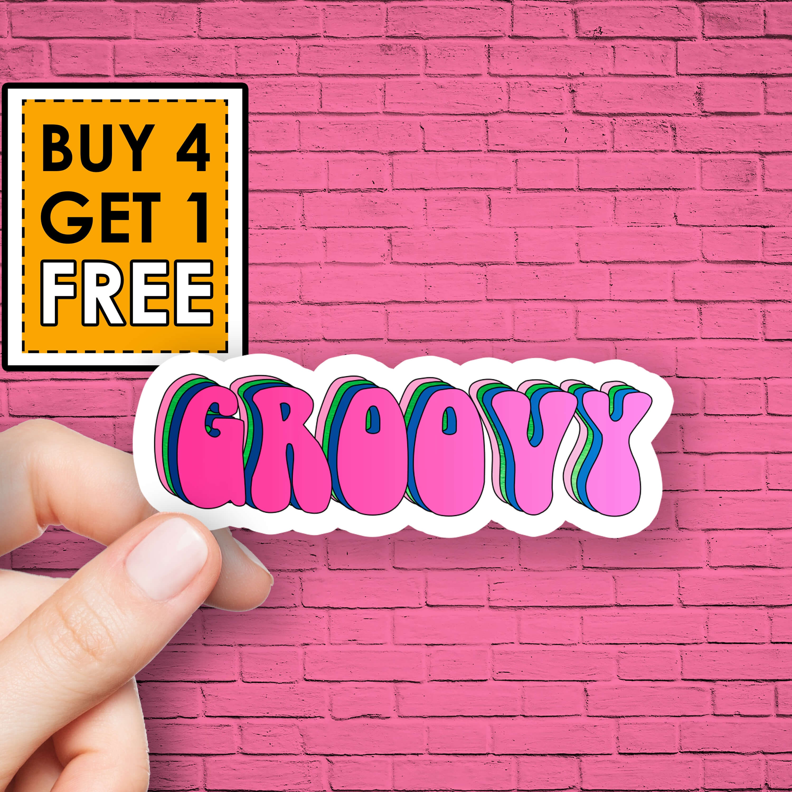 Groovy Sticker Quotes Sticker Happy Trippy Stickers Laptop | Etsy