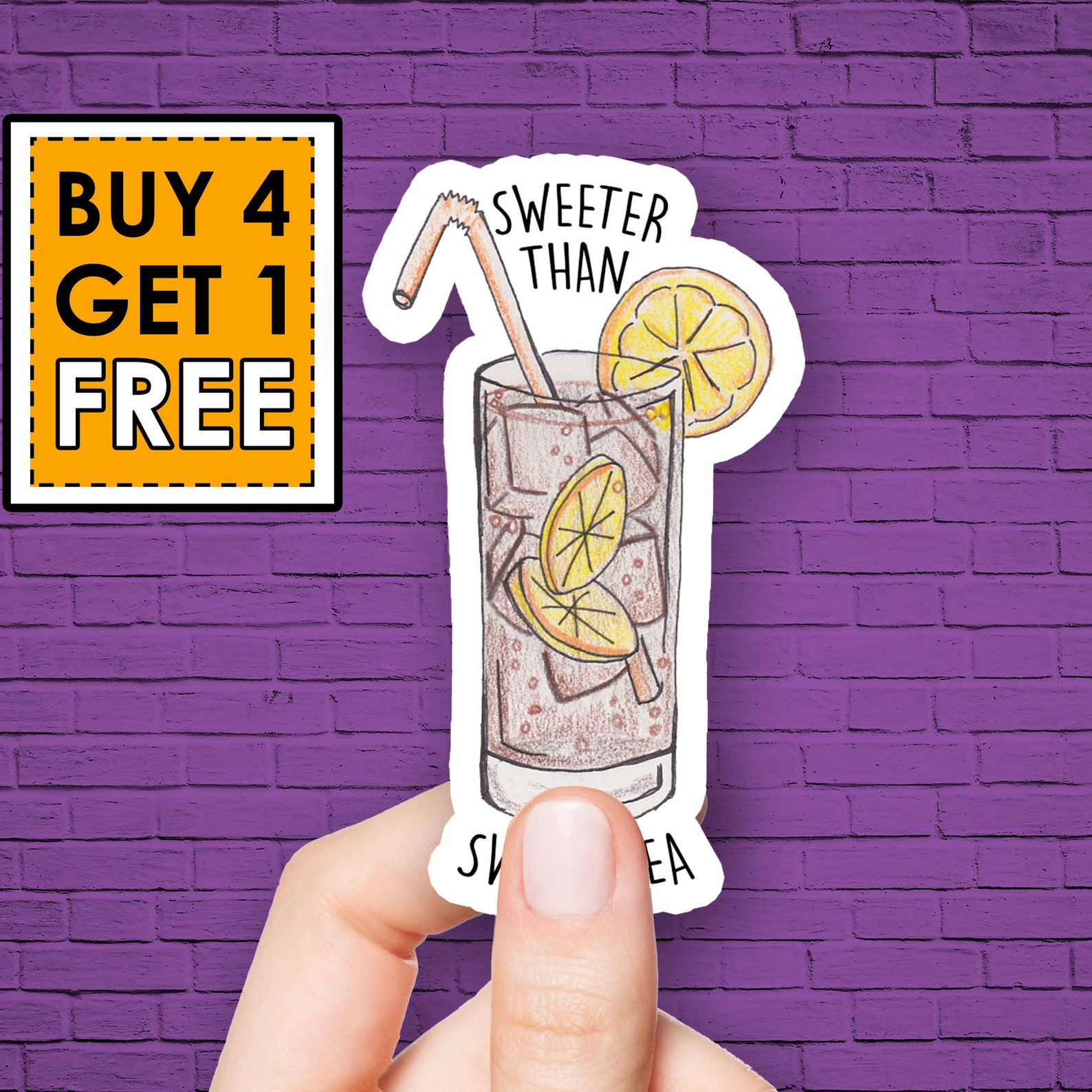 Sweeter Sweet Tea Sticker Sayings Sticker Word Cool Stickers | Etsy