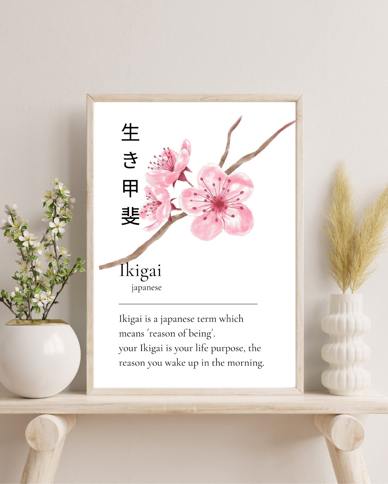 Japanese Poster Kaizen Definition Print Wall Art Living Room Saying ...