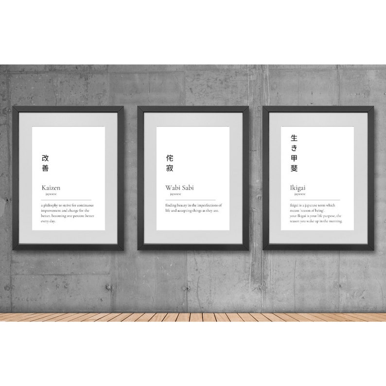 Japanese Poster Kaizen Definition Print Wall Art Living Room - Etsy