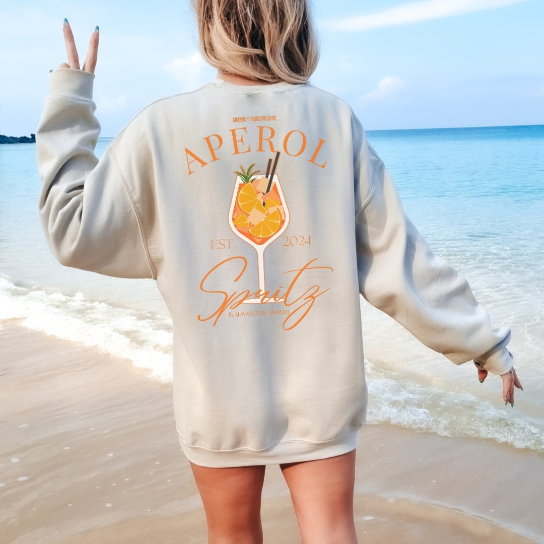 Aperol Spritz is Always the Answer Retro Aesthetic Sweater Backprint ...