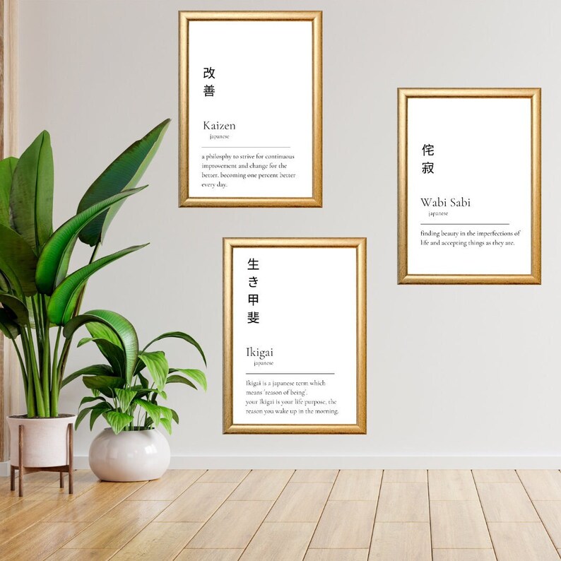 Japanese Poster Kaizen Definition Print Wall Art Living Room - Etsy