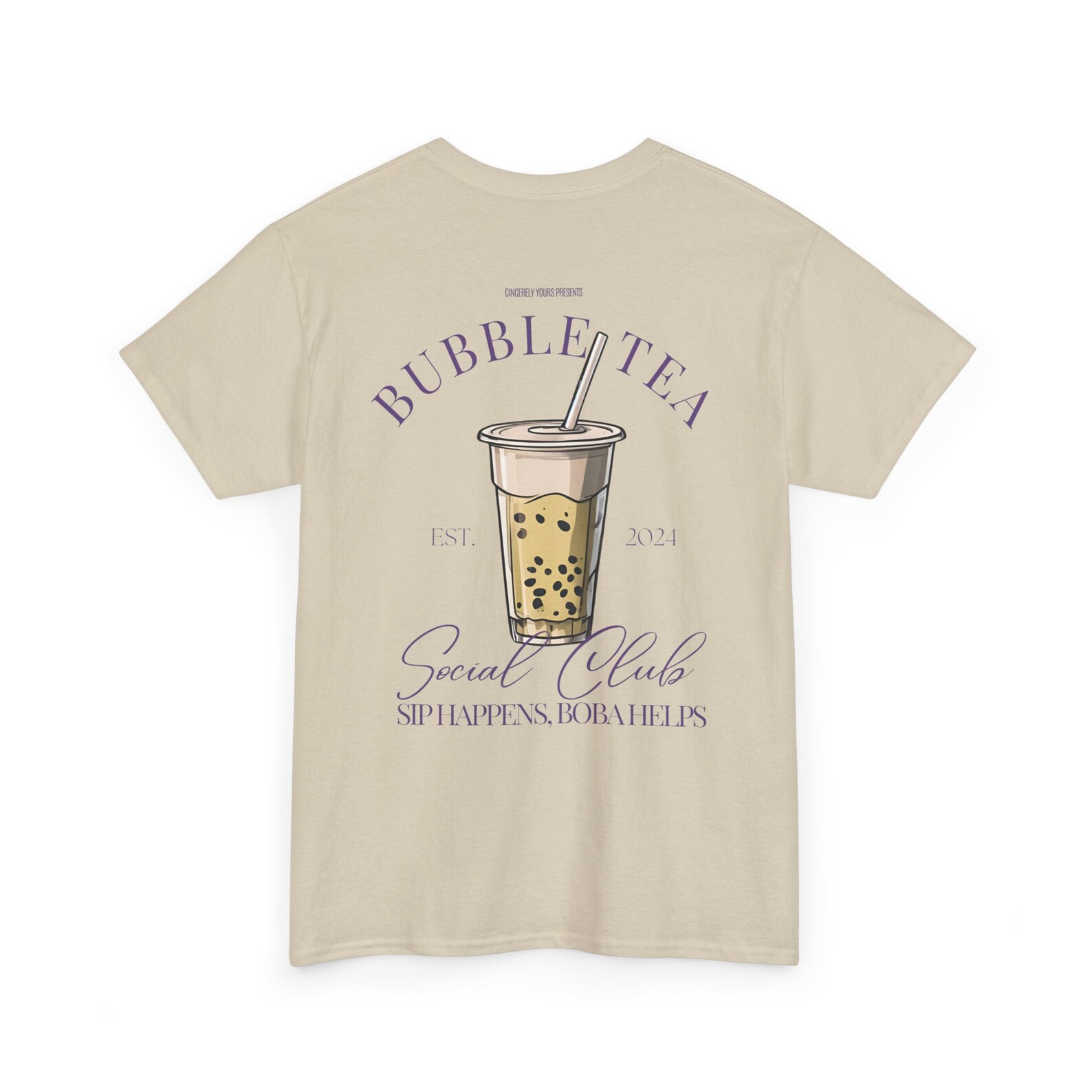 Bubble Tea Social Club Life Happens Boba Helps Oversized Shirt Retro ...