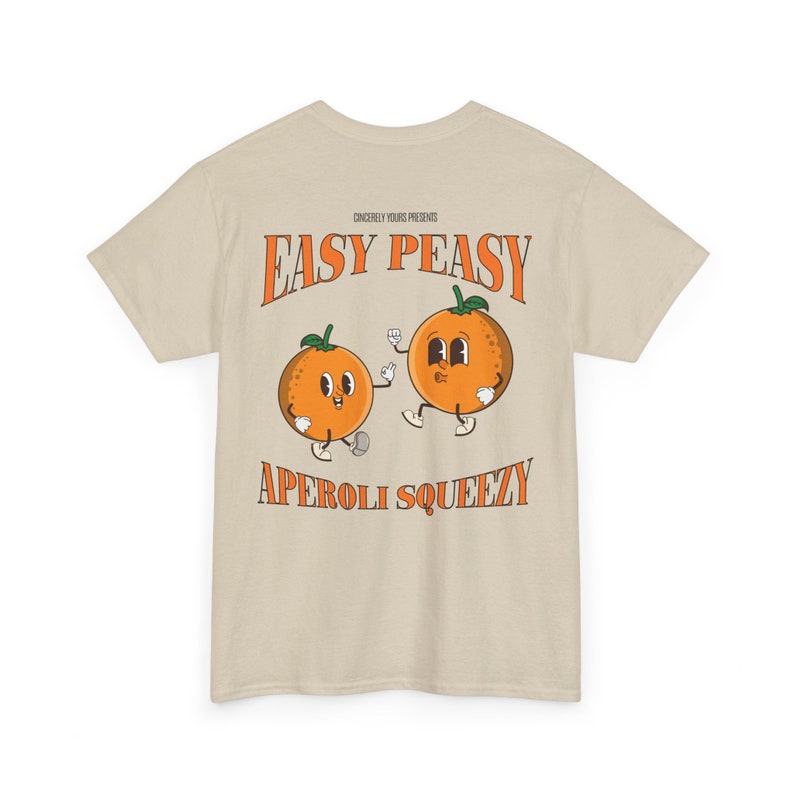 Easy Peasy Aperoli Squeezy Retro Aesthetic T-shirt Backprint Aperol ...