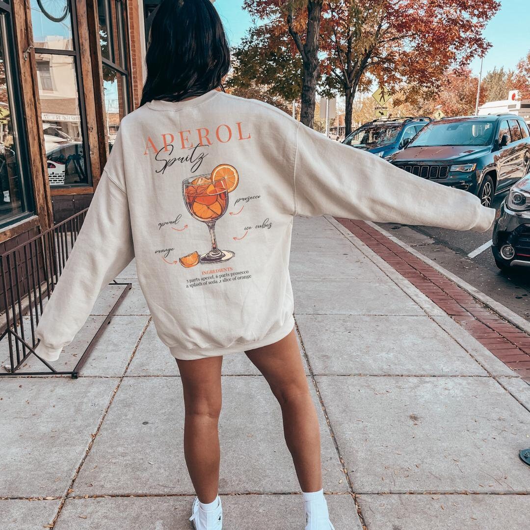 Aperol Spritz is Always the Answer Retro Aesthetic Sweater Backprint ...