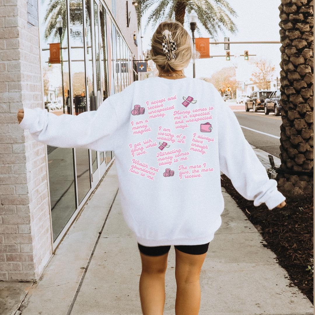 Money Magnet Energy Sweatshirt Money Affirmation Sweater Mental Health ...