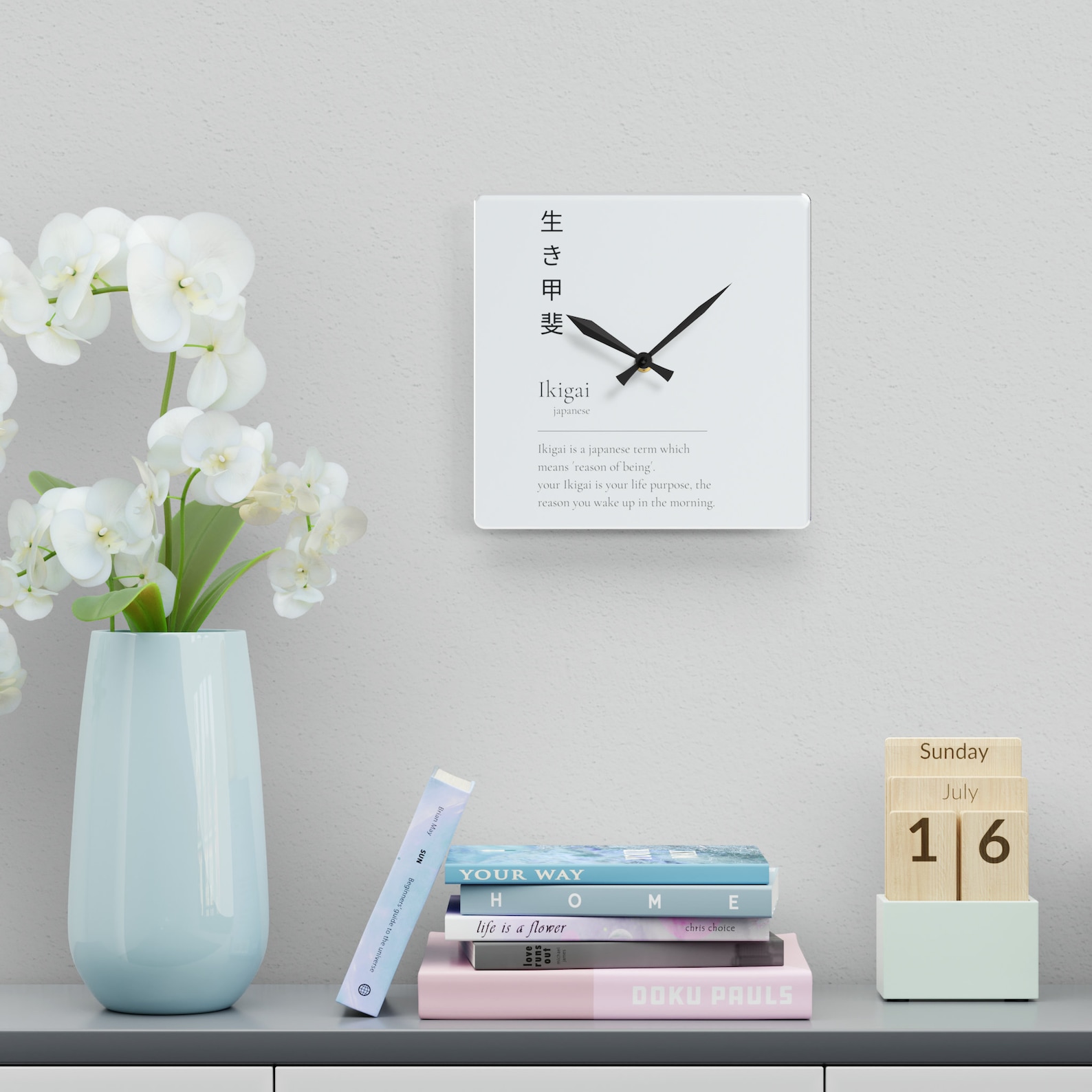 Japanese Watch Ikigai Home Office Wall Art Decor Wall Clock Modern ...