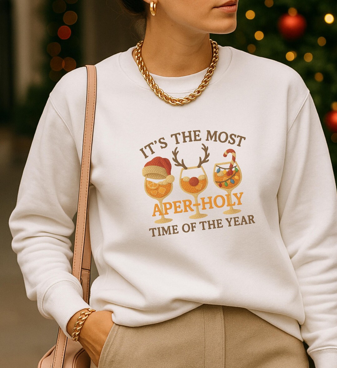 Its the Most Aper Holy Time of the Year Knitted Sweatshirt Orange ...