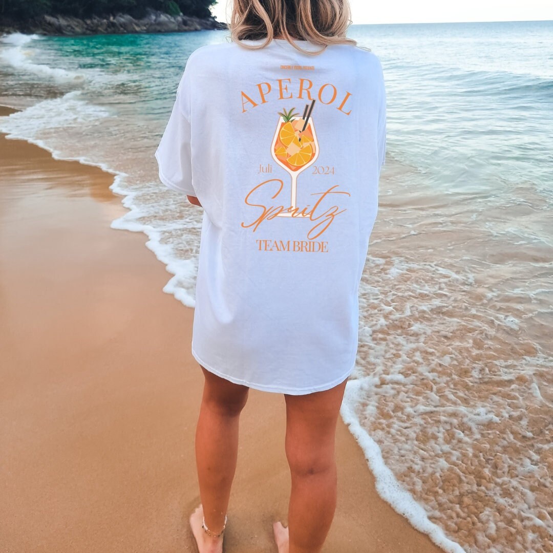 Aperol Spritz Team Bride Personalized JGA Personalized Name T-shirt ...