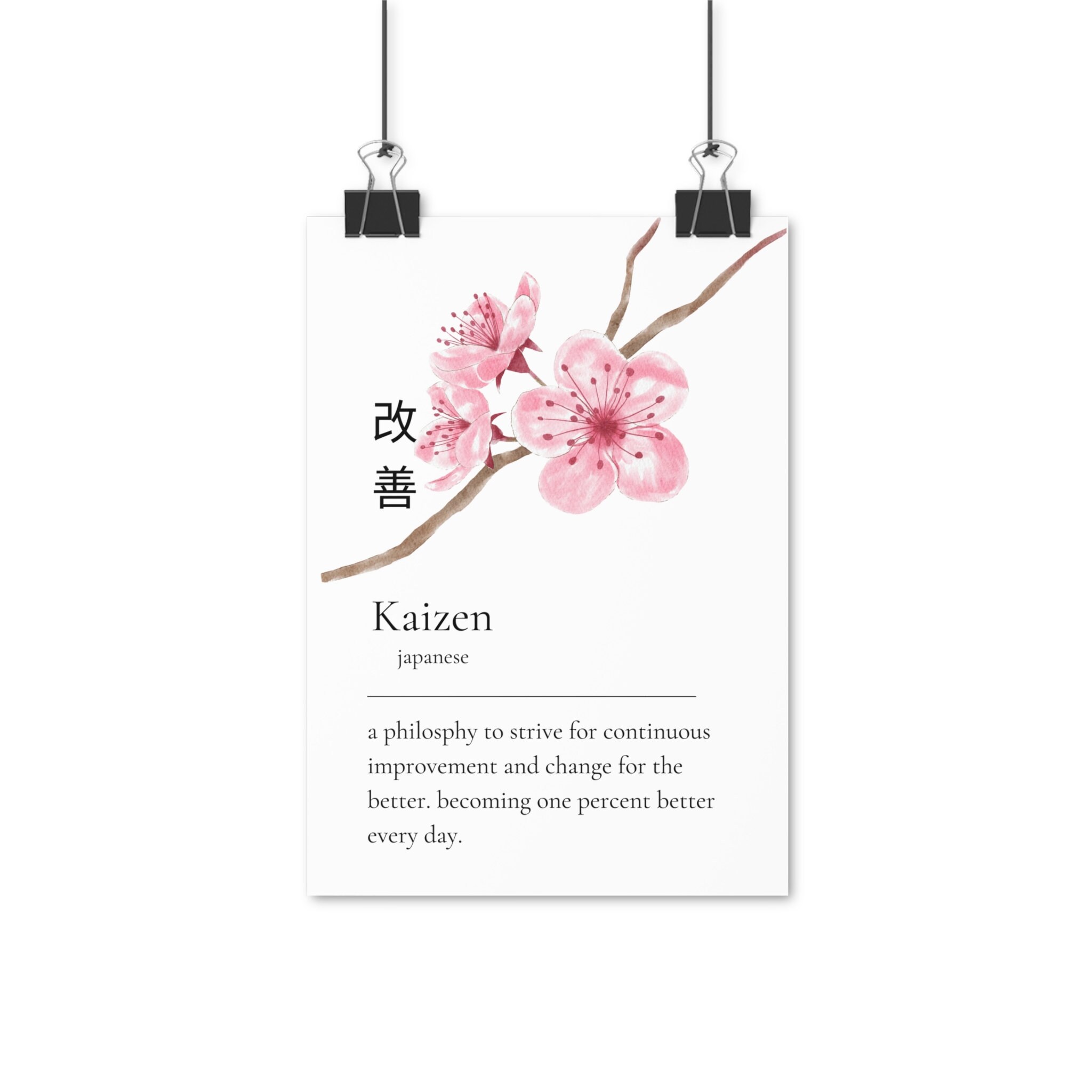 Japanese Poster Kaizen Definition Print Wall Art Living Room Saying ...