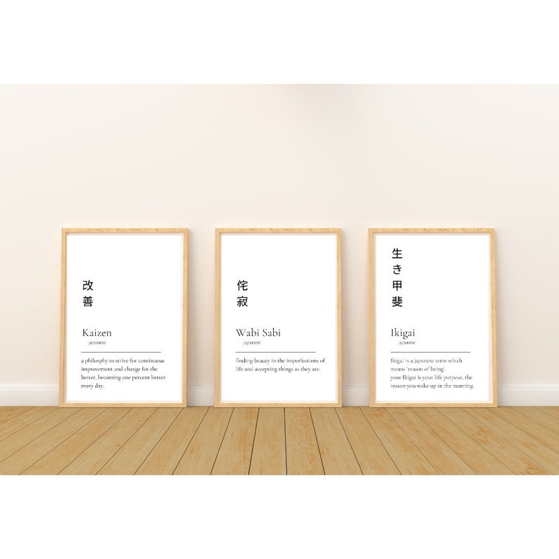 Japanese Poster Kaizen Definition Print Wall Art Living Room - Etsy