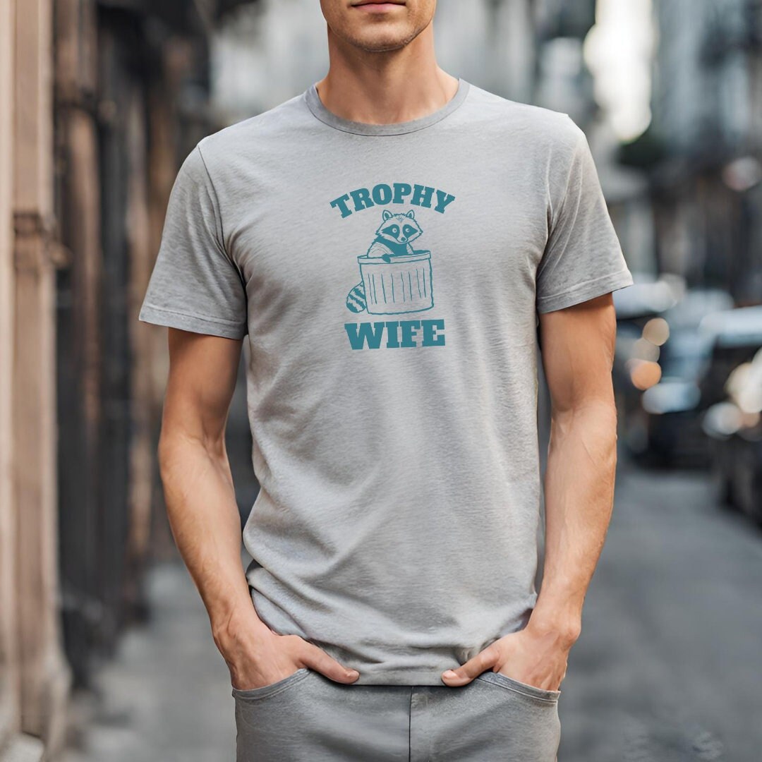 Trophy Wife Funny Racoon Trashcan Meme Gift Her Pinterest Y2k Tshirt ...