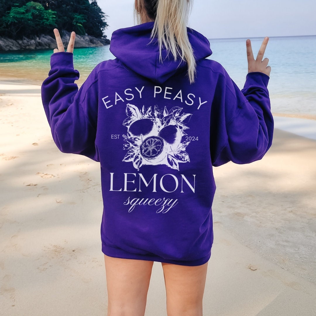 Easy Peasy Lemon Squeezy Y2K Hoodie Retro Lemon 90s Back Print Summer ...
