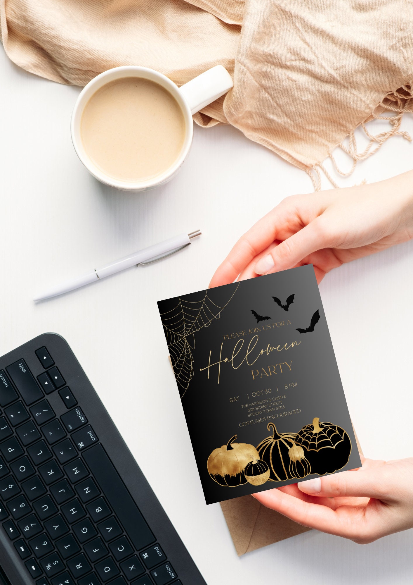 Editable Adult Halloween Party Invitation, Printable Halloween Costume ...