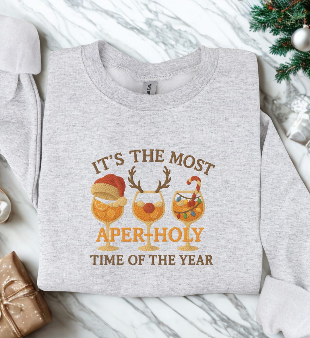 Its the Most Aper Holy Time of the Year Knitted Sweatshirt Orange ...