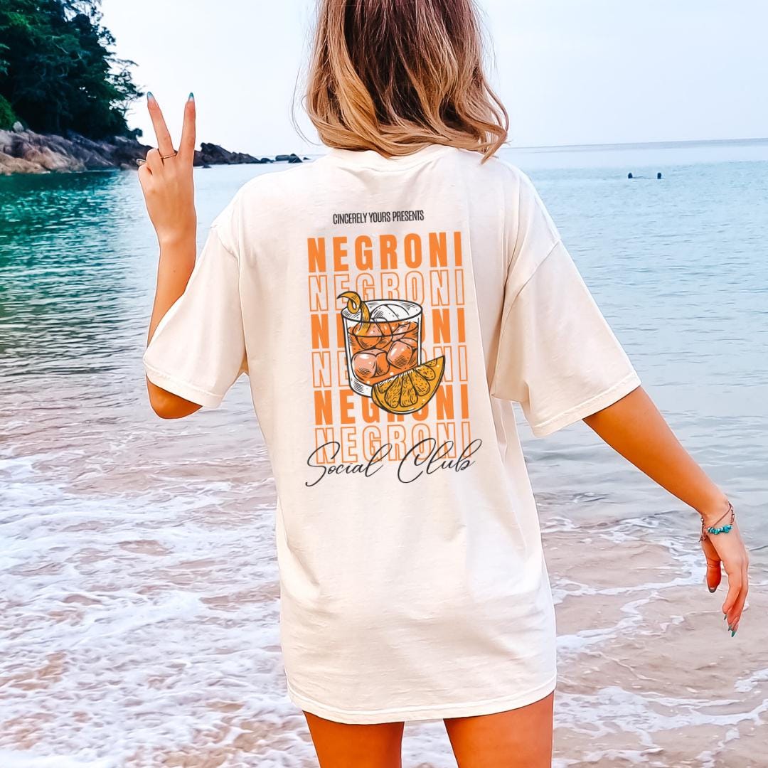 Negroni Social Club Shirt Retro 90s Cocktail Tee Summer Beach Vintage ...