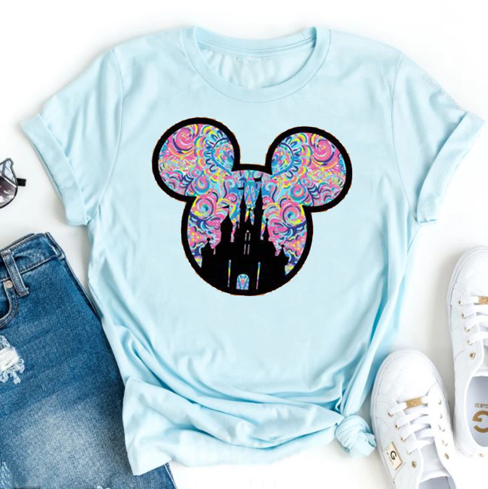 Disney Castle T Shirt Disney Shirts Mickey Shirts Minnie Etsy