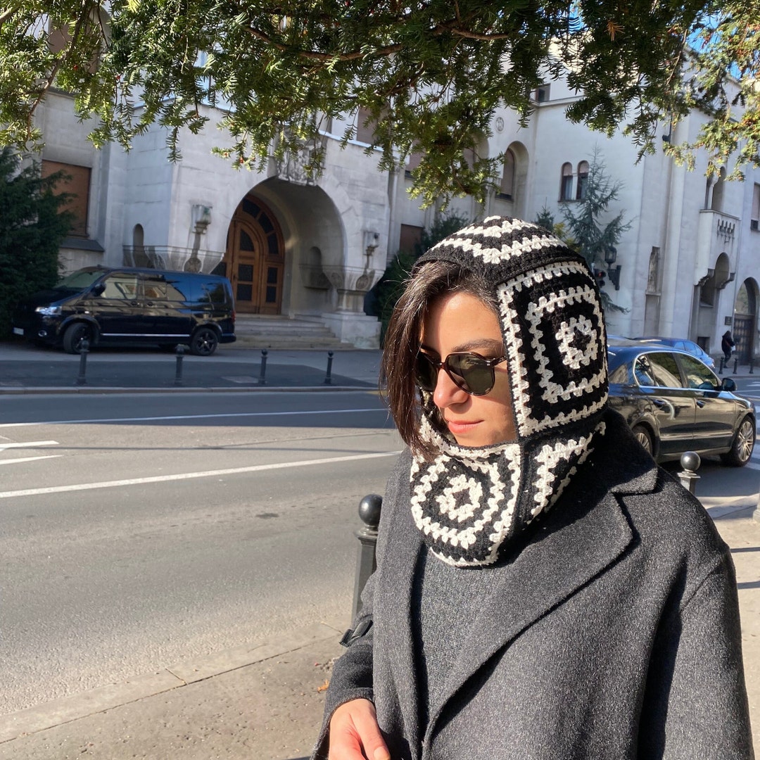 Christmas Gift Crochet Balaclava, Granny Square Balaclava, Unisex ...