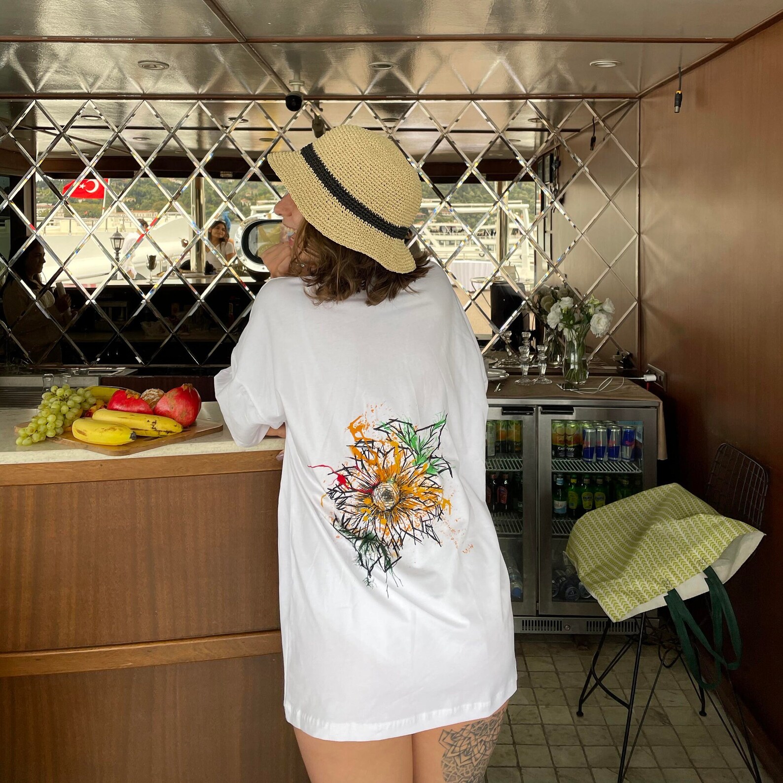 Black Stripes Wicker Raffia Bucket Hat Summer Cap Gift for - Etsy
