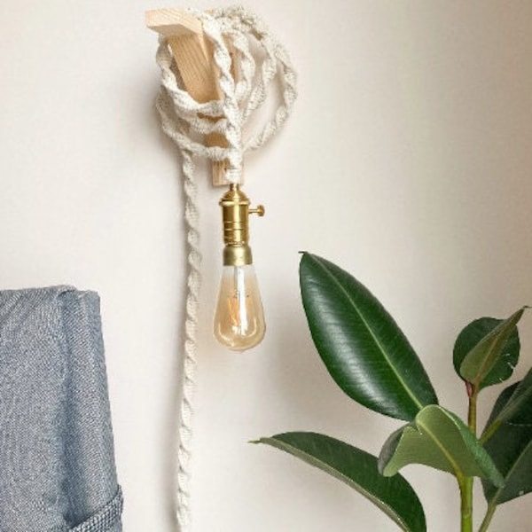 Macrame Hanging Lamp - Etsy