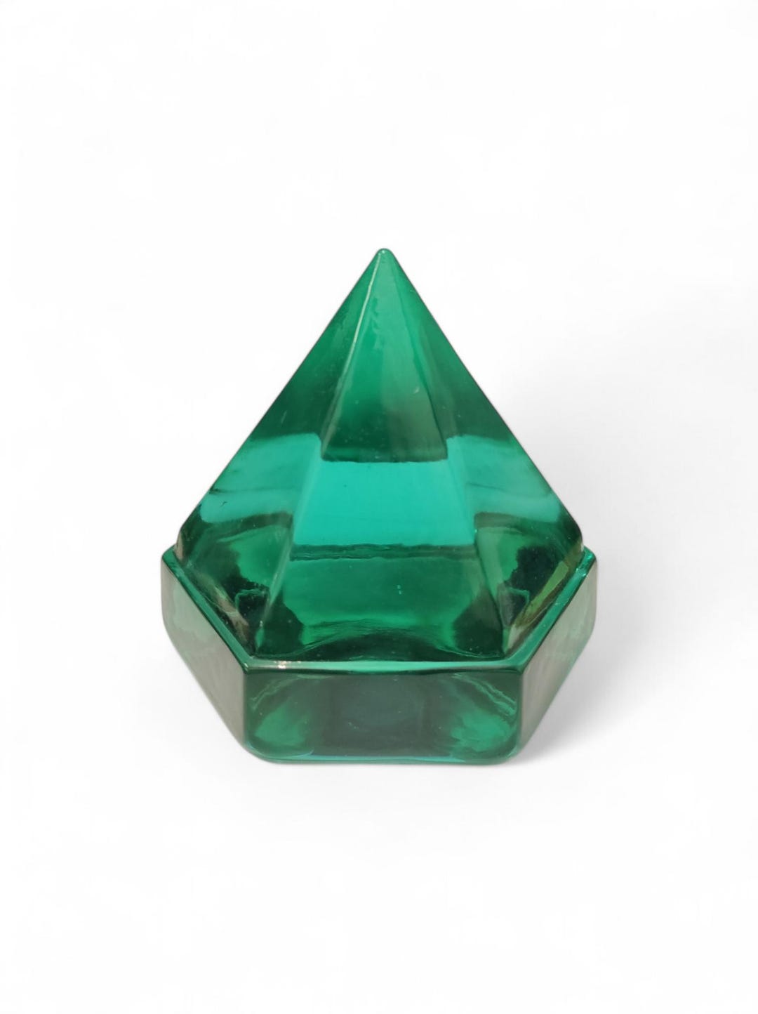 Emerald Green Glass Pyramid - Etsy