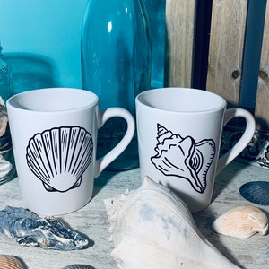 Shell Coffee Mug- Conch Shell OR Seashell - Etsy