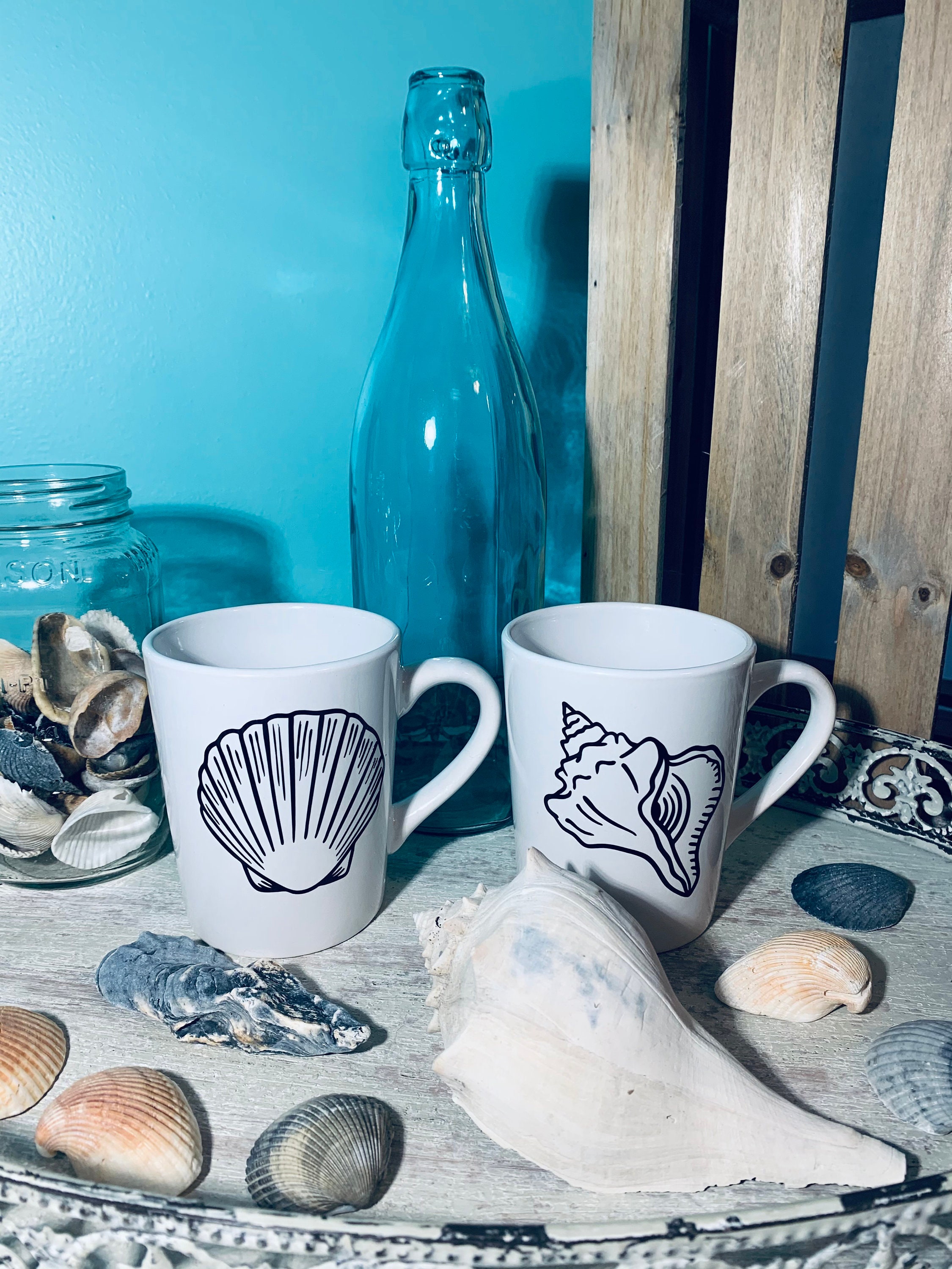 Shell Coffee Mug- Conch Shell OR Seashell - Etsy