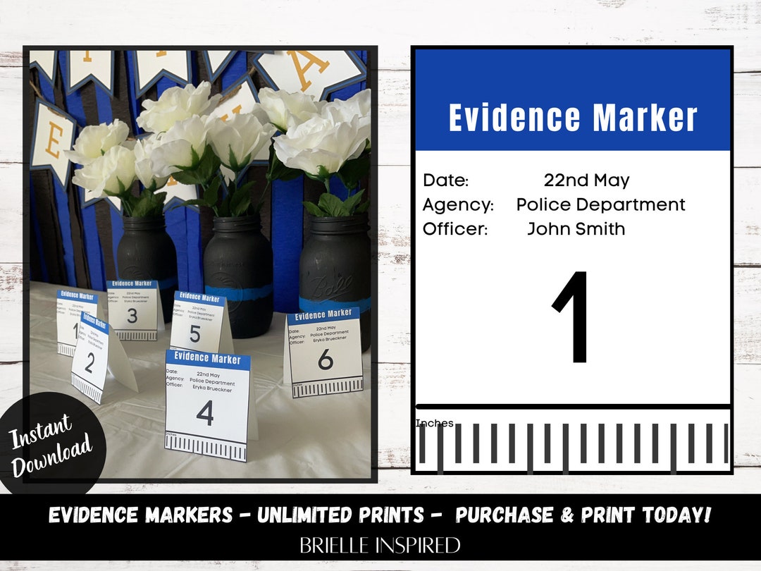 Printable Evidence Markers - Etsy