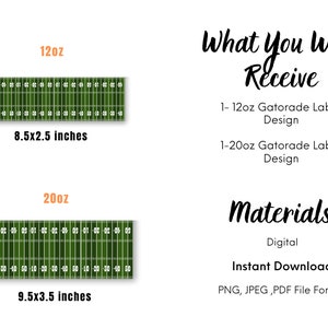 Football Gatorade Bottle Label Template - Etsy
