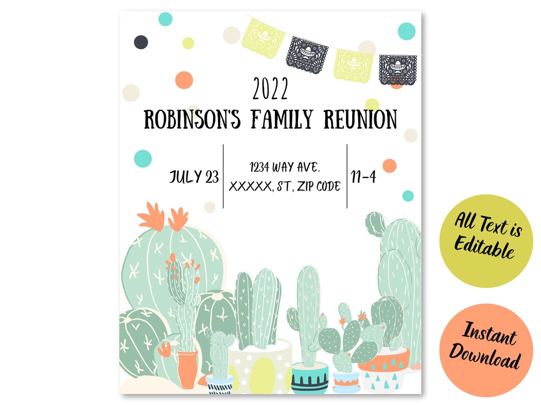 Editable Fiesta Cactus Invitation - Etsy
