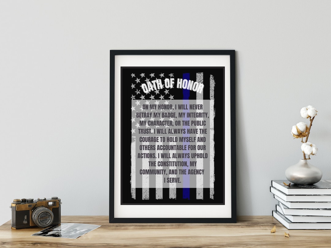 Police "oath of Honor" Poster - Etsy