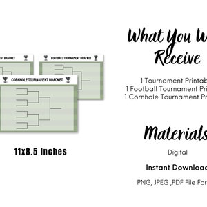 Printable Tournament Bracket Bundle - Etsy