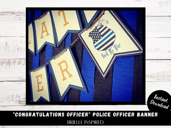 Police Congratulations Officer Blue and Black | Etsy