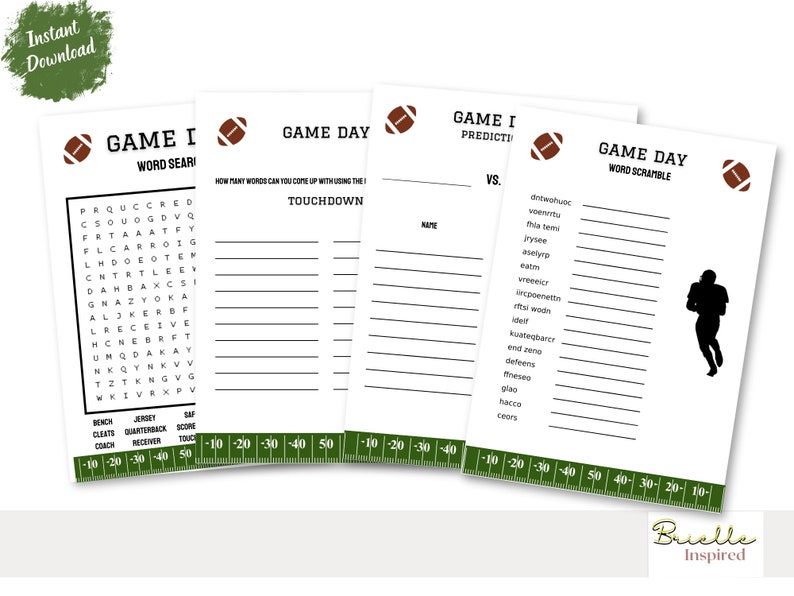 Football Party Printable Activity Pack - Etsy