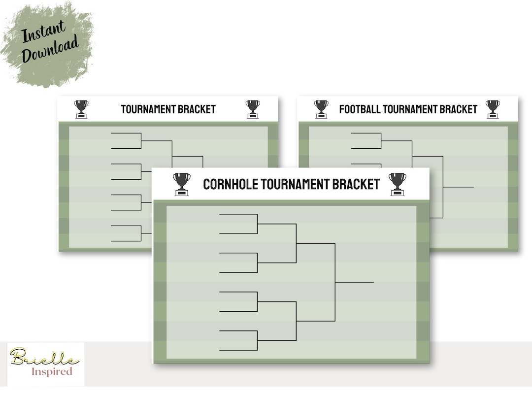Printable Tournament Bracket Bundle - Etsy