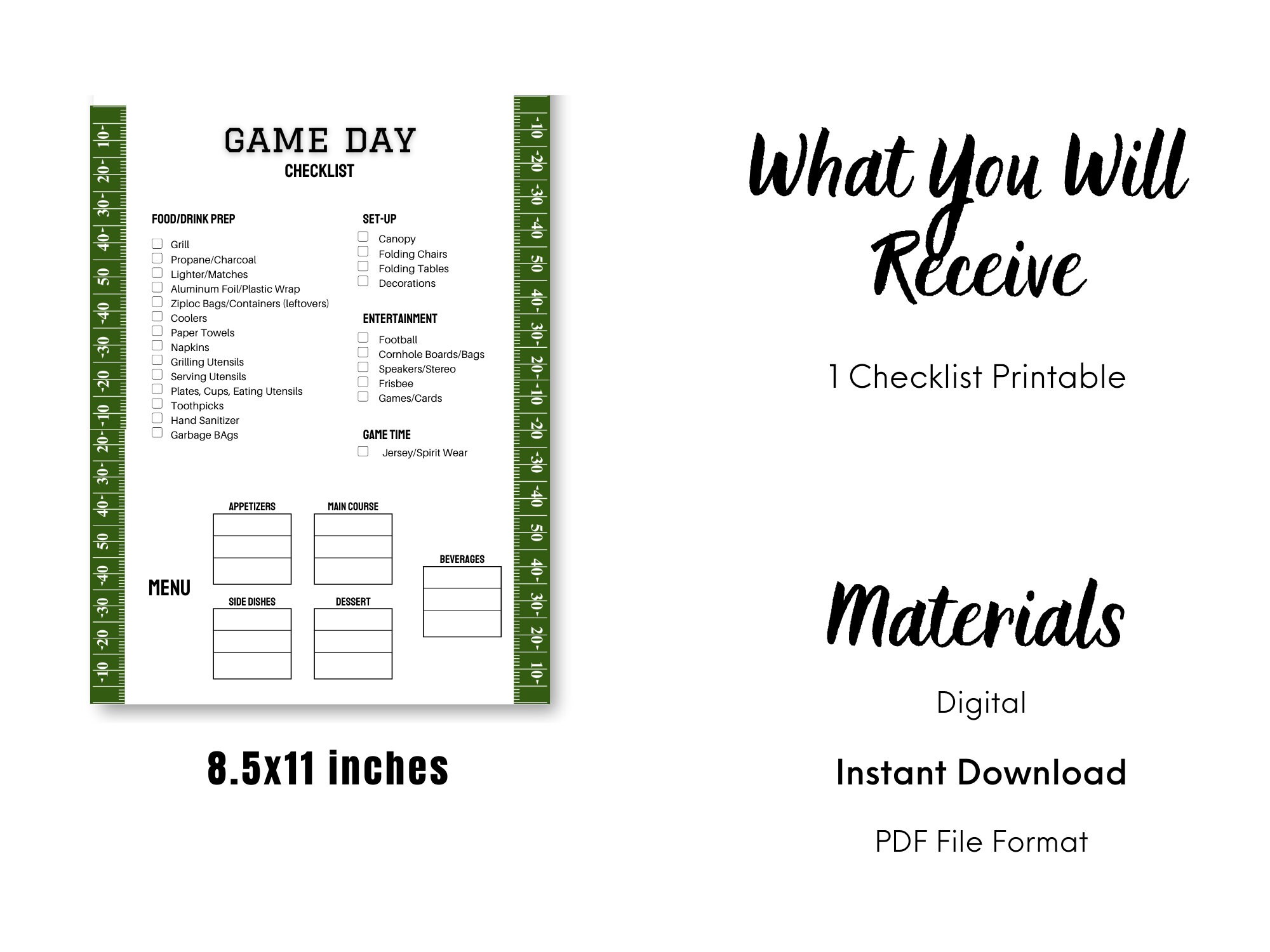 Game Day Party Checklist - Etsy