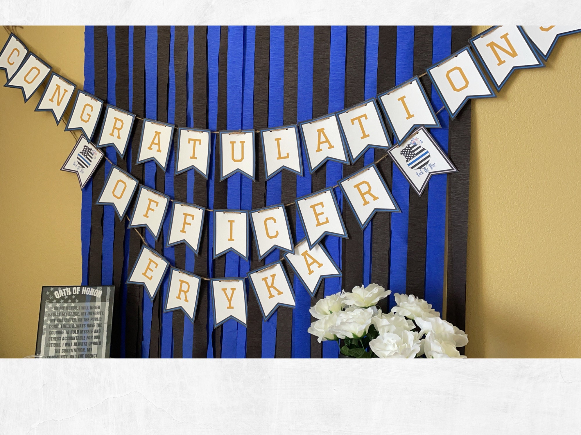 Police "congratulations Officer" Graduation Banner, Editable - Etsy